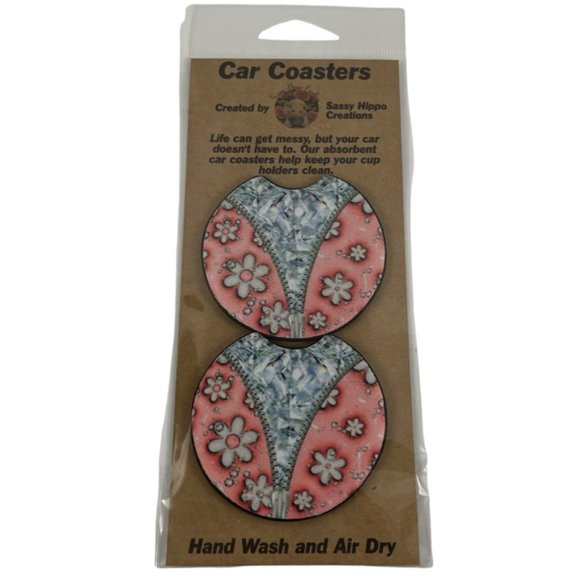 Sassy Hippo Creations | Accents | Car Coasters Diamond And Daisies ...